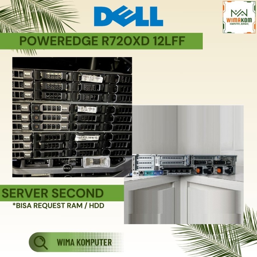 Jual Server Rack 2U Dell R720XD Xeon dobel E5 2670 V2 64Gb PSU dobel ...