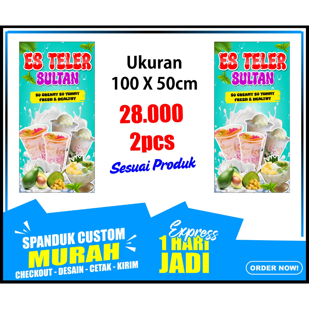 Jual Banner ES TELER SULTAN, Spanduk ES TELER SULTAN ukuran 50X100cm ...