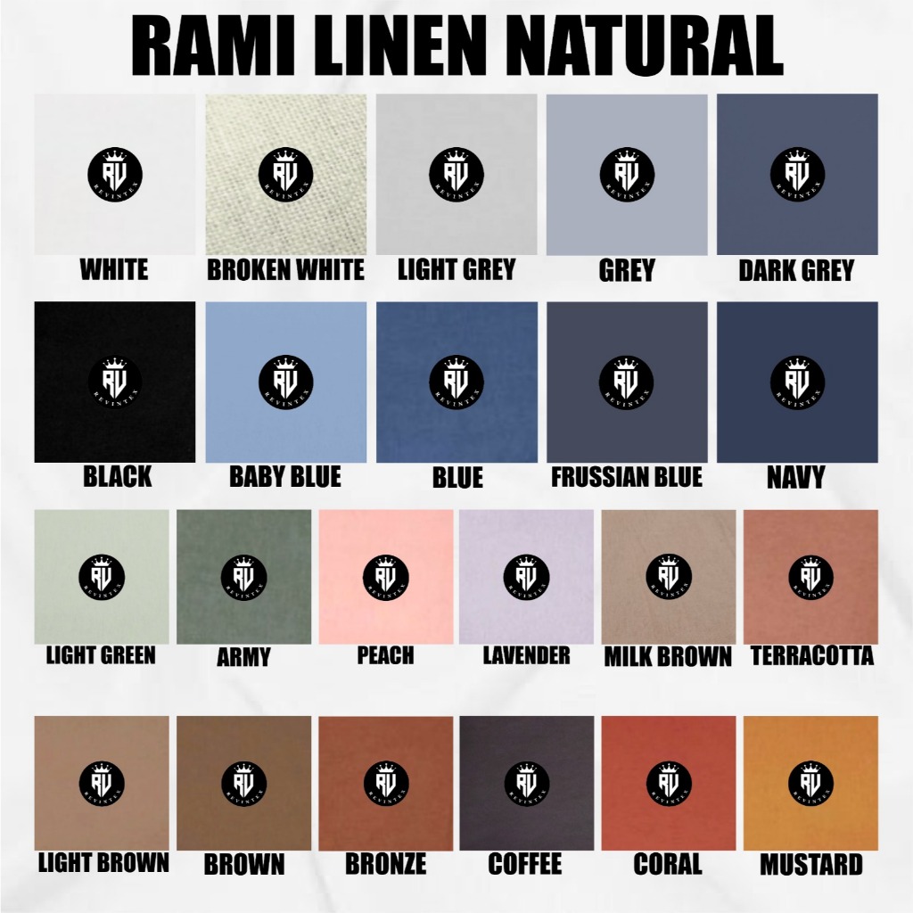 Jual Kain Rami Linen Natural Polos IMPORT PREMIUM Grade A - REVINTEX ...