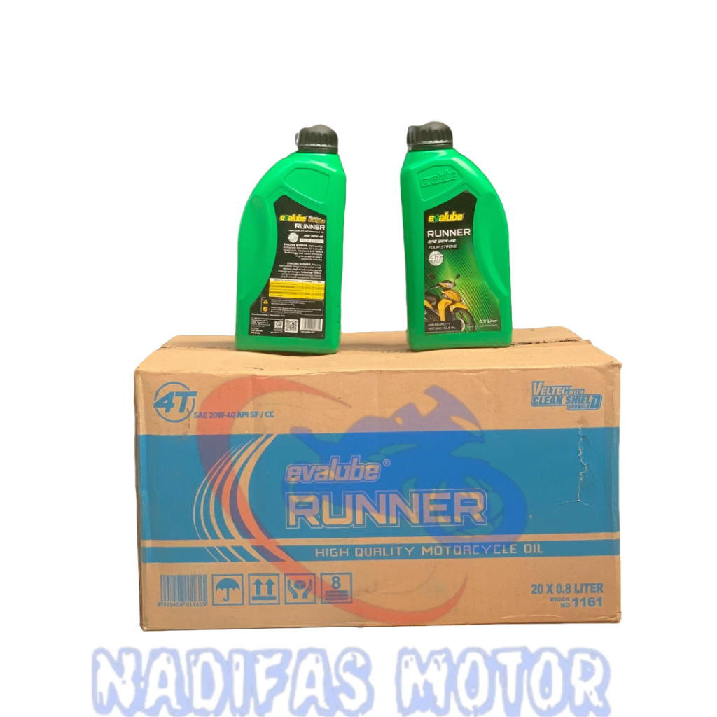 Jual Oli EVALUBE RUNNER Original 800ml / 0.8 L 1 Dus Isi 20 Botol 20W ...