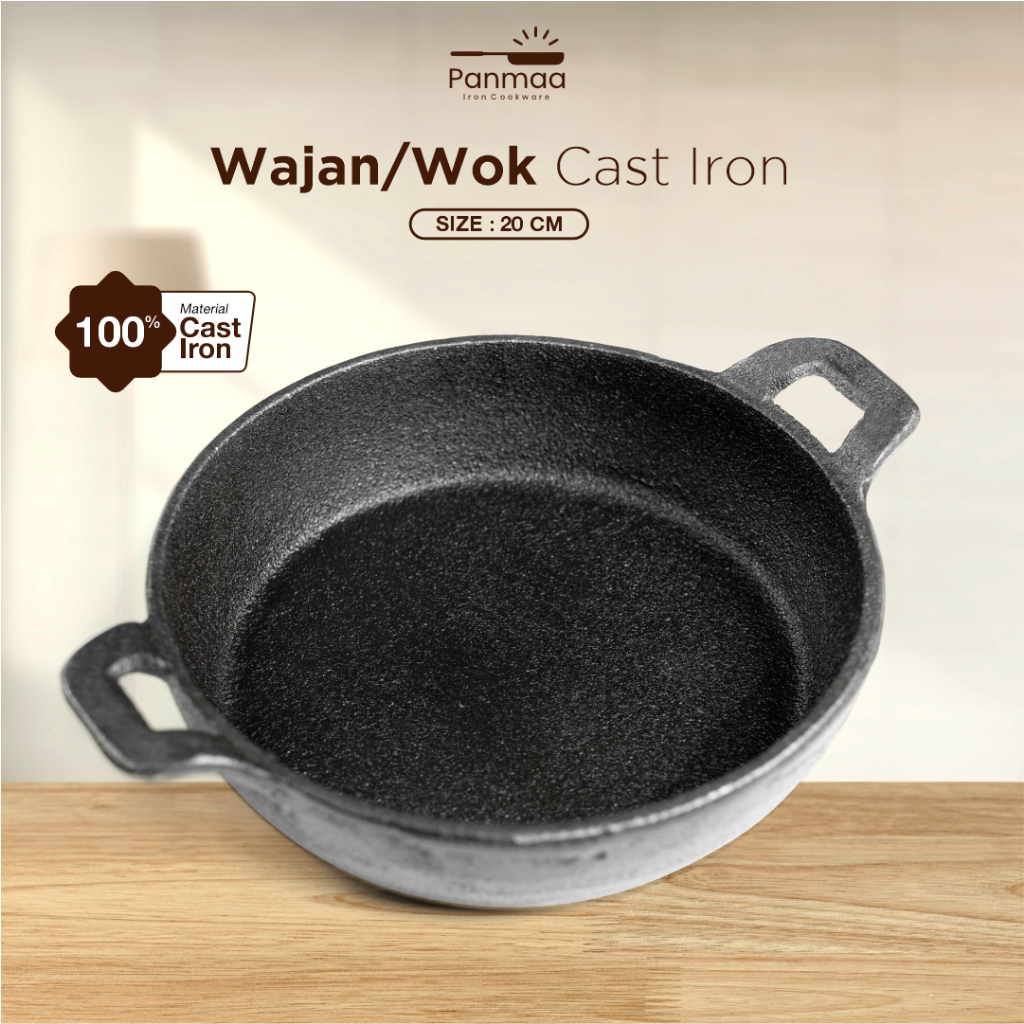 Jual Wajan Cast Iron 20 cm / Wajan Panci Wok / Frying Pan Best Seller ...
