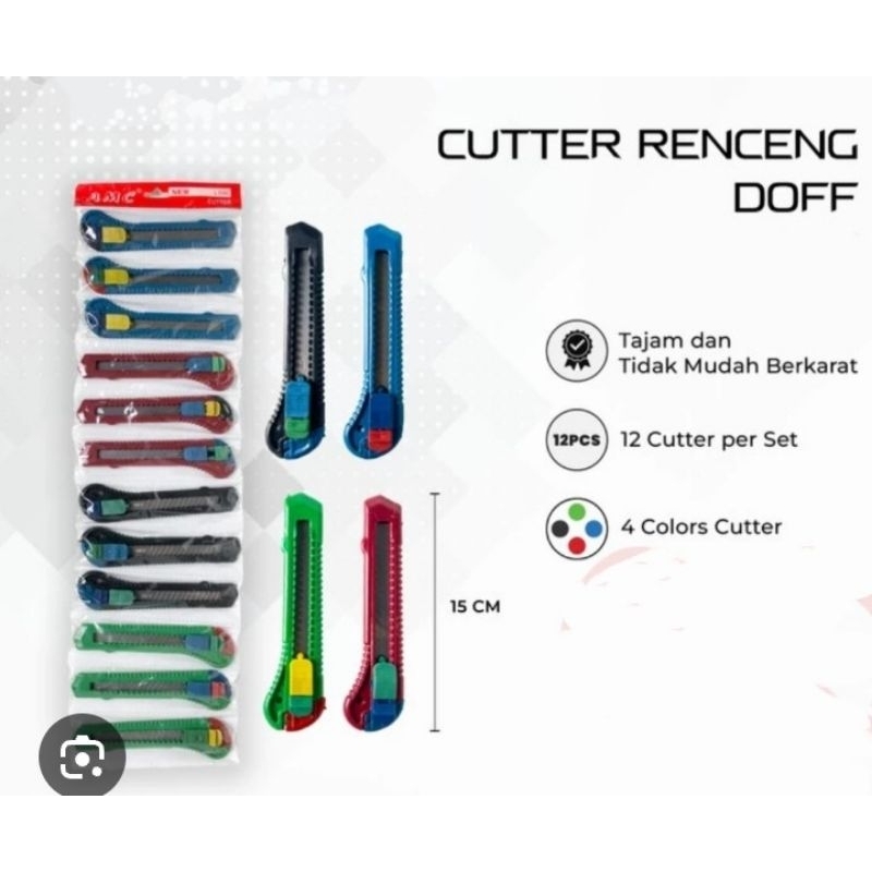 Jual pisau cutter 1 renceng ( 12 pcs ) | Shopee Indonesia