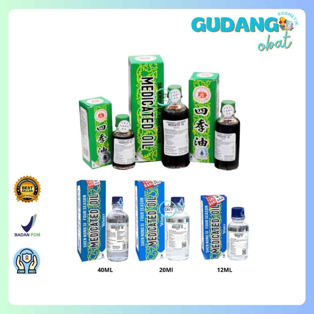 Jual Four Season Medicated Oil 12 Ml, 20 Ml. 40 Ml, Shen Song Si Winter ...