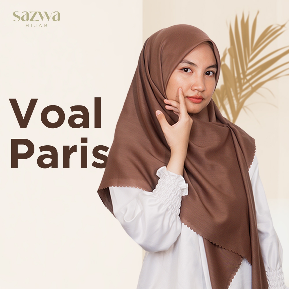 Jual SAZWA - Hijab Segiempat Voal Paris Premium 120 x 120cm | Shopee Indonesia