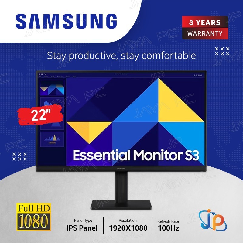 Jual Monitor Samsung LED IPS S3 S22D300 - Full HD 22" Inch | Shopee ...