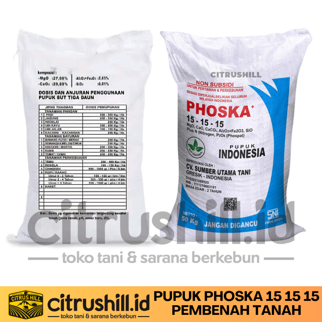 Jual Pupuk Pertanian Phoska + 15 - 15 -15 - 50kg | Shopee Indonesia