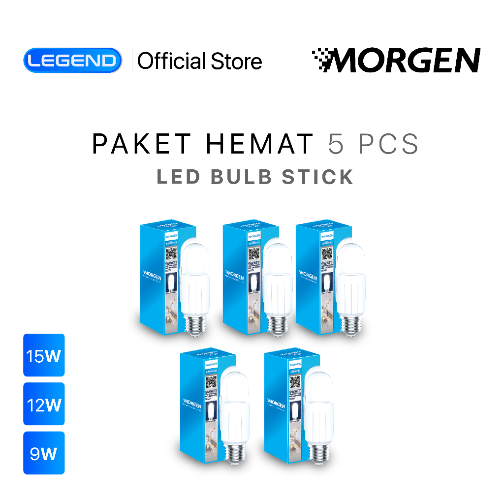 Jual MORGEN Lampu LED Paket Hemat 5 Pcs Bulb Stick - Lampu Stick LED ...