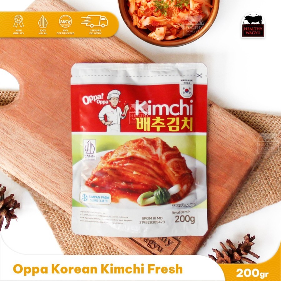 Jual OPPA Kimchi Korea | Kimchi Sawi Fresh | Kimchi Halal 200 gram ...
