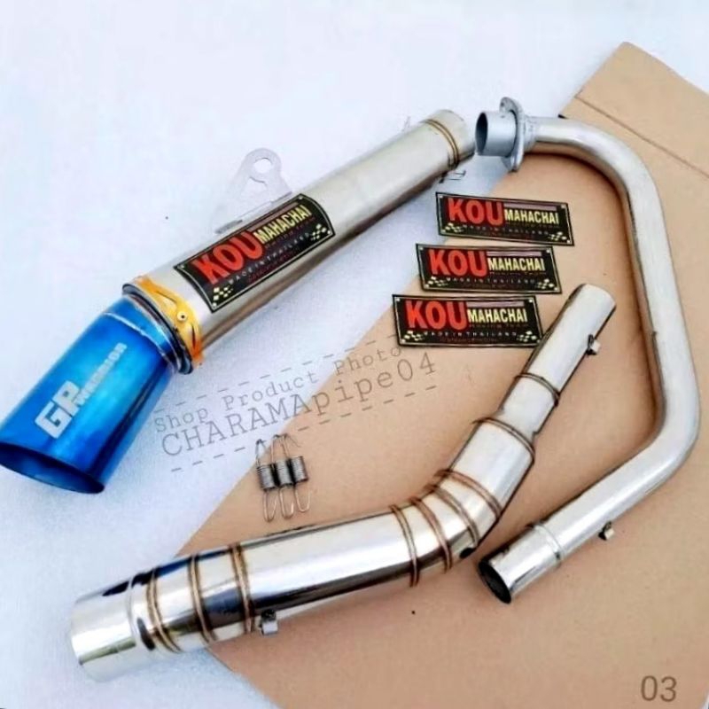 Jual Open Spec kou mahachai conical exhaust pipe for raider 150 carb fi ...