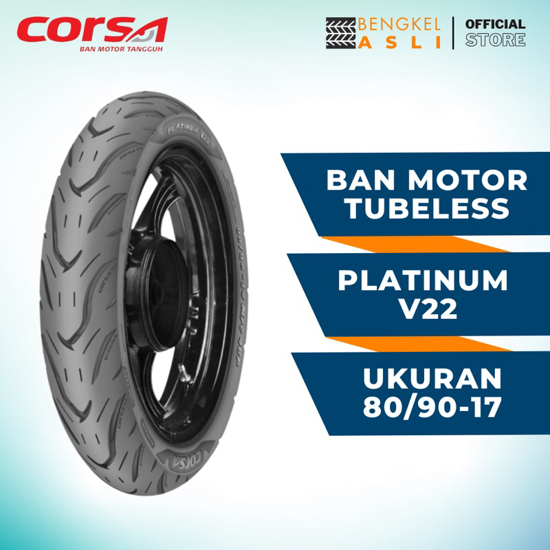 Jual Ban Motor CORSA Platinum V22 Ring 17 80/90-17 Tubeless (TL ...