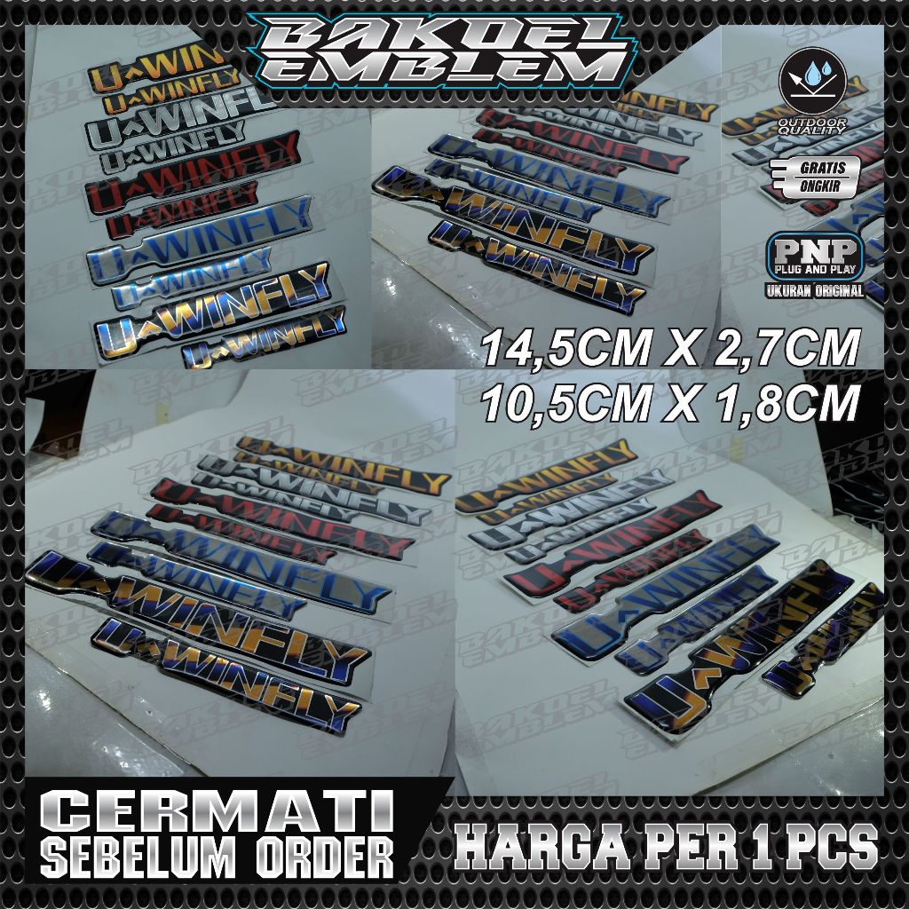 Jual EMBLEM TIMBUL LOGO UWINFLY, EMBLEM LOGO NEW UWINFLY, EMBLEM MOTOR ...