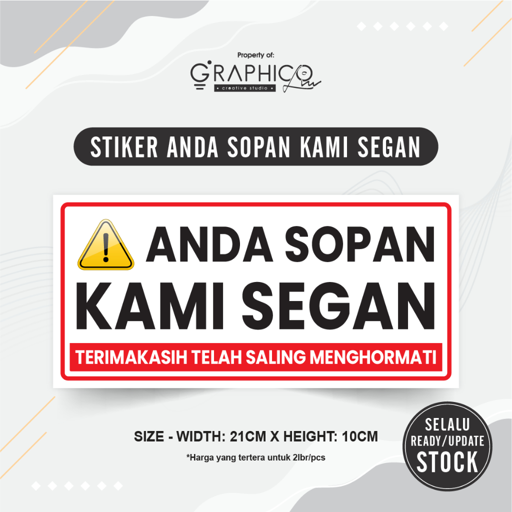 Jual Stiker Anda Sopan Kami Segan (21x10cm) - Per/2 lembar | Shopee Indonesia