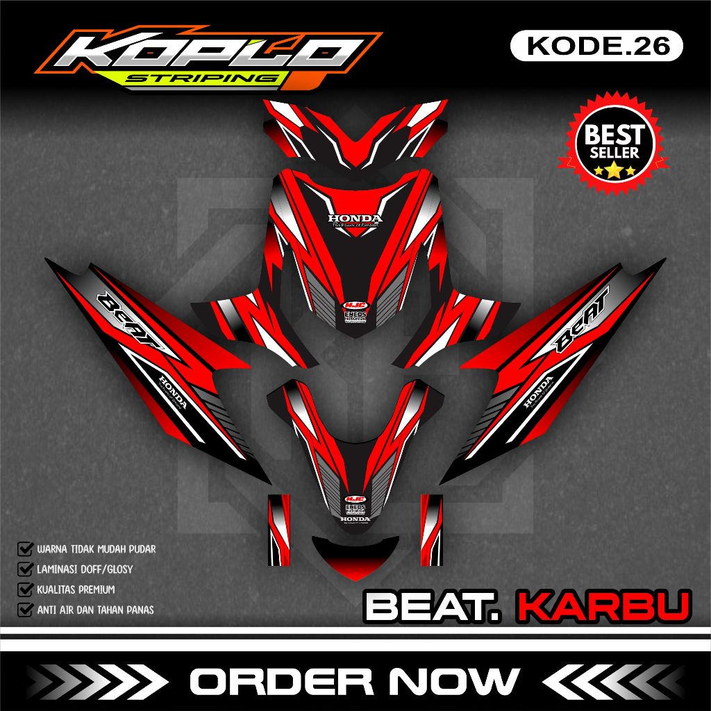 Jual Decal Stiker Full Body BEAT Karbu 2006 2007 2008 2009 - Dekal ...