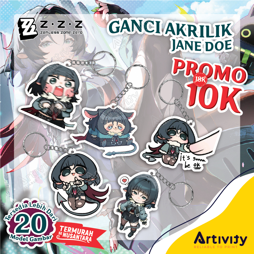 Jual Gantungan Kunci Jane Doe - Zenless Zone Zero - Keychain Jane Doe ...