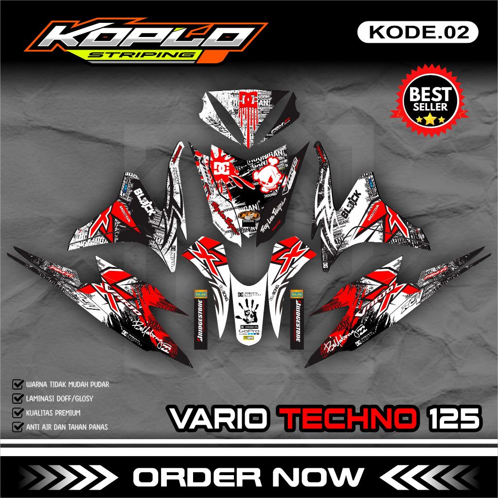 Jual Sticker Decal Full Body VARIO Techno 125 - Dekal Stiker Variasi ...