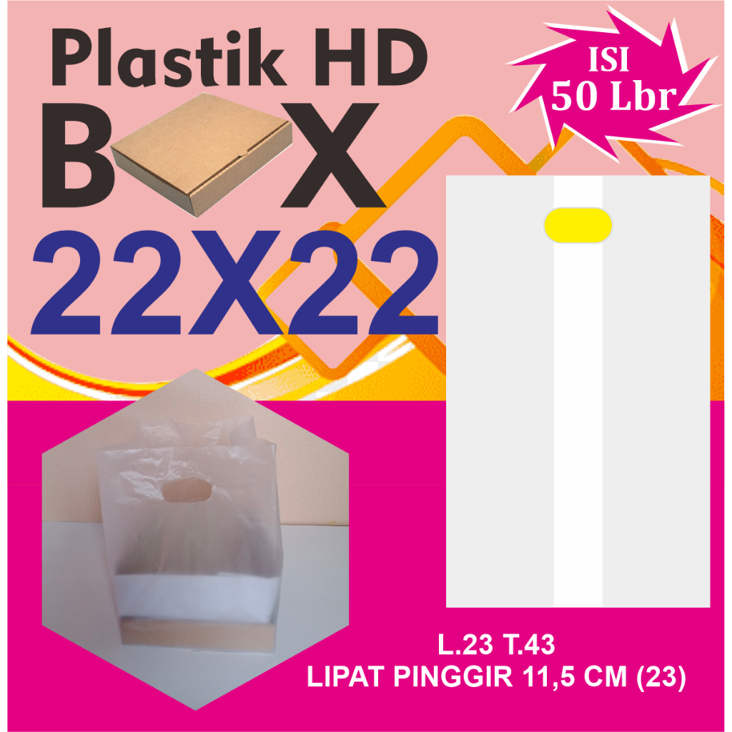 Jual Plastik BOX 22x22 cm / Plastik Dus Kue/ Plastik Take Away isi 50 ...