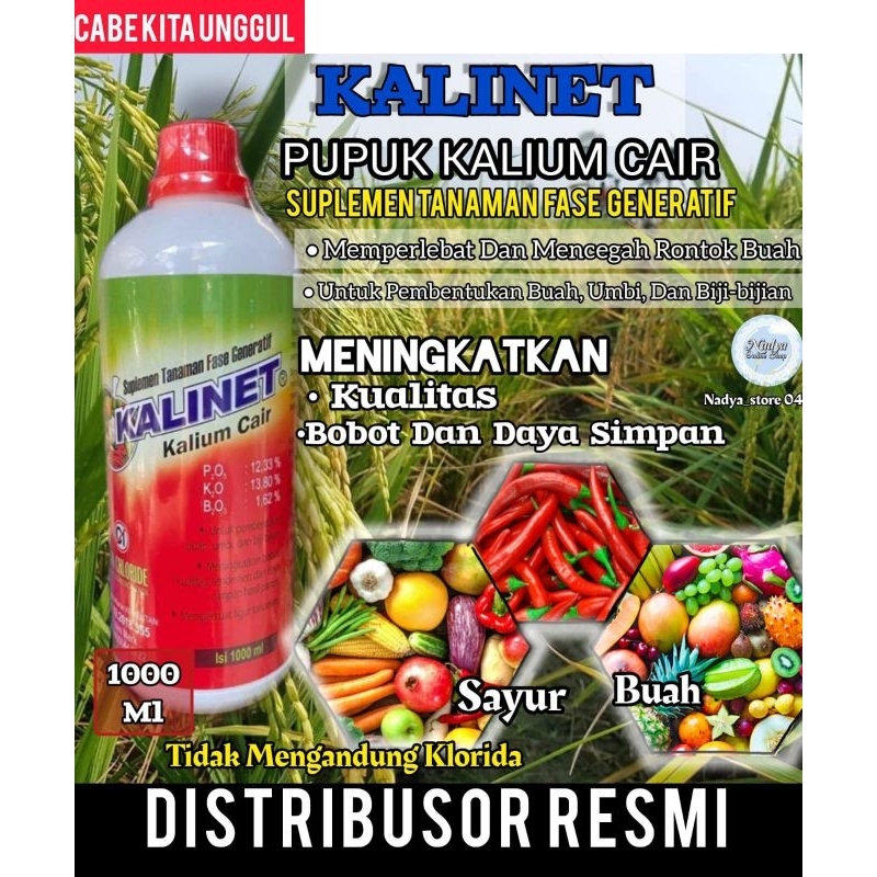 Jual PUPUK KALINET Kalium Cair isi 500ml , 1 Liter Pembuahan Generatif ...
