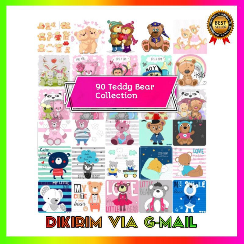 Jual 90 Teddy Bear Collection • Desain • Vector | Shopee Indonesia