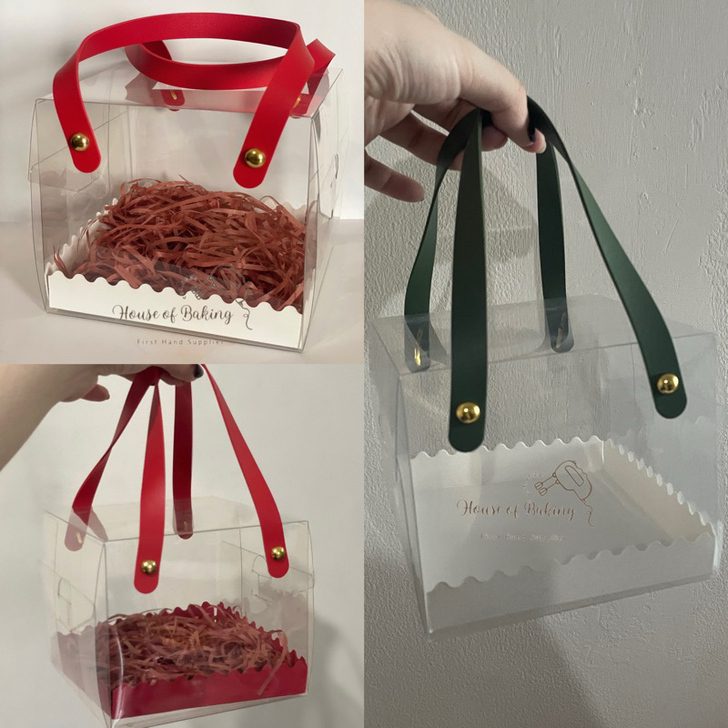 Jual HOB_ Box Mika Transparan size 14 & 20 dengan Tali / Box Hampers ...