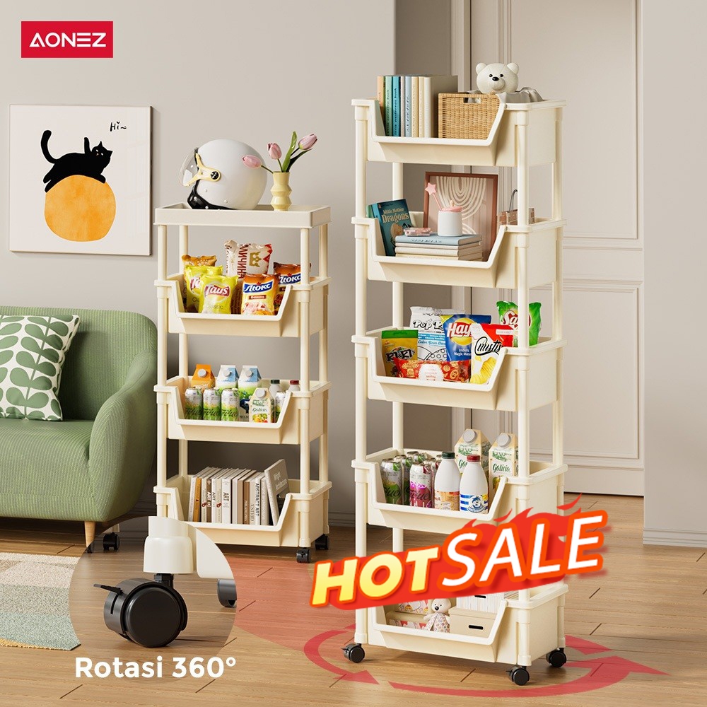 Jual AONEZ Rak Penyimpanan Rak Kamar Tidur Rak Buku Rak Susun Serbaguna ...