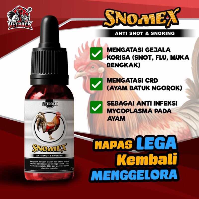 Jual SNOMEX//OBAT AYAM NGOROK CRD SNOT PILEK FLU RADANG TENGGOROKAN ...