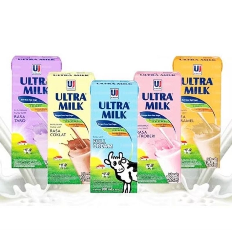 Jual Susu ultra milk ukuran 200ml 1 dus isi 24 pcs | Shopee Indonesia