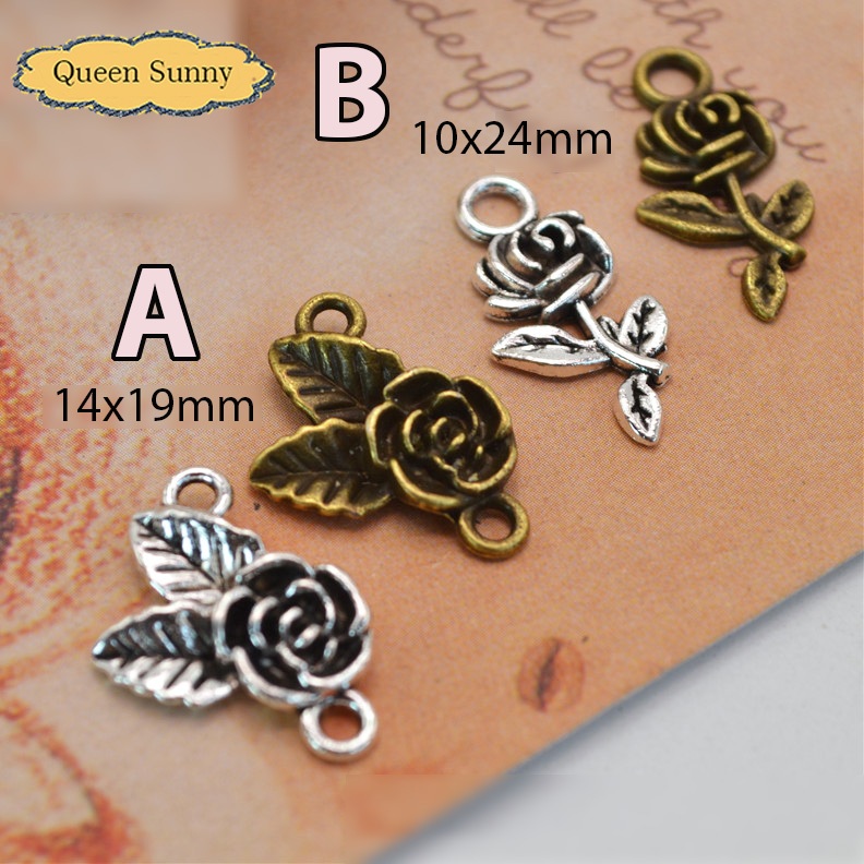 Jual Bandul Bunga Mawar - Liontin Bunga - Charm Bunga Mawar Pendant ...