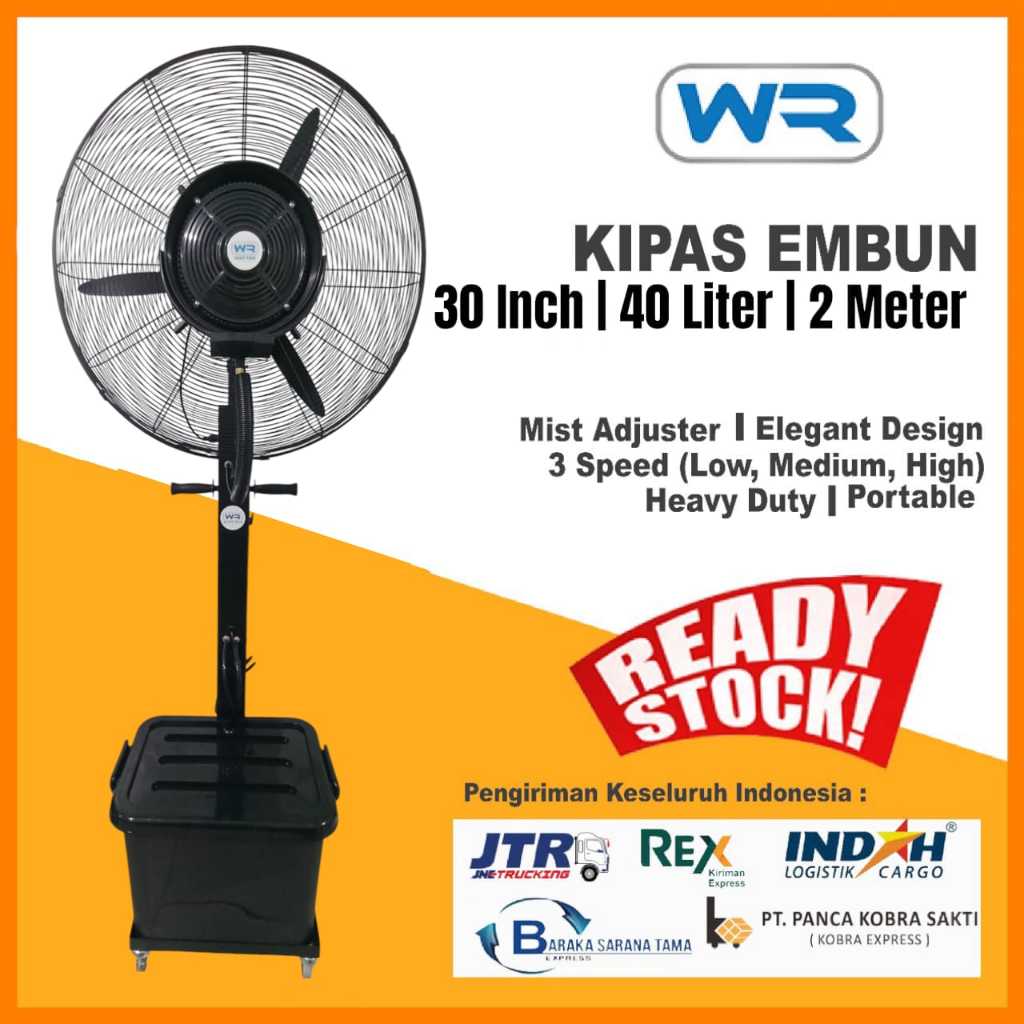 Jual Kipas Embun 30" Mist fan Kipas Angin Semprot Air 45Liter 2 Meter ...