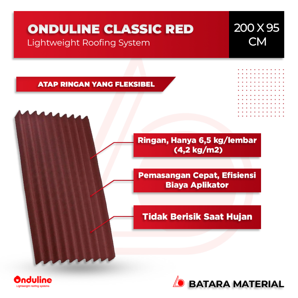 Jual Atap Onduline Original Murah Warna Merah | Shopee Indonesia