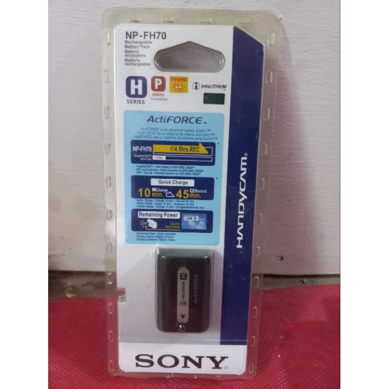 Jual Baterai/Battery handycam sony NP-FH70 for handycam sony HDR-XR550/DCR-DVD308/DCR-SR200/SR ...