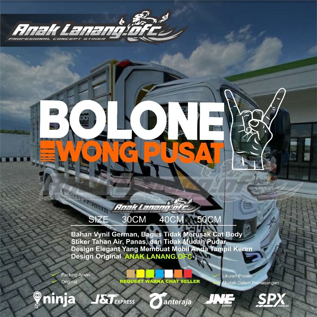 Jual Sticker kaca pickup bolone wong pusat cutting sticker kaca truk ...