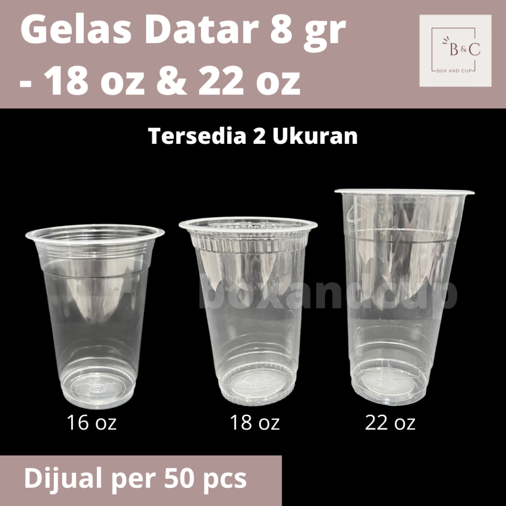 Jual Gelas Plastik Ekapack / Plastic Cup PP Datar Bening Ukuran 16 oz ...
