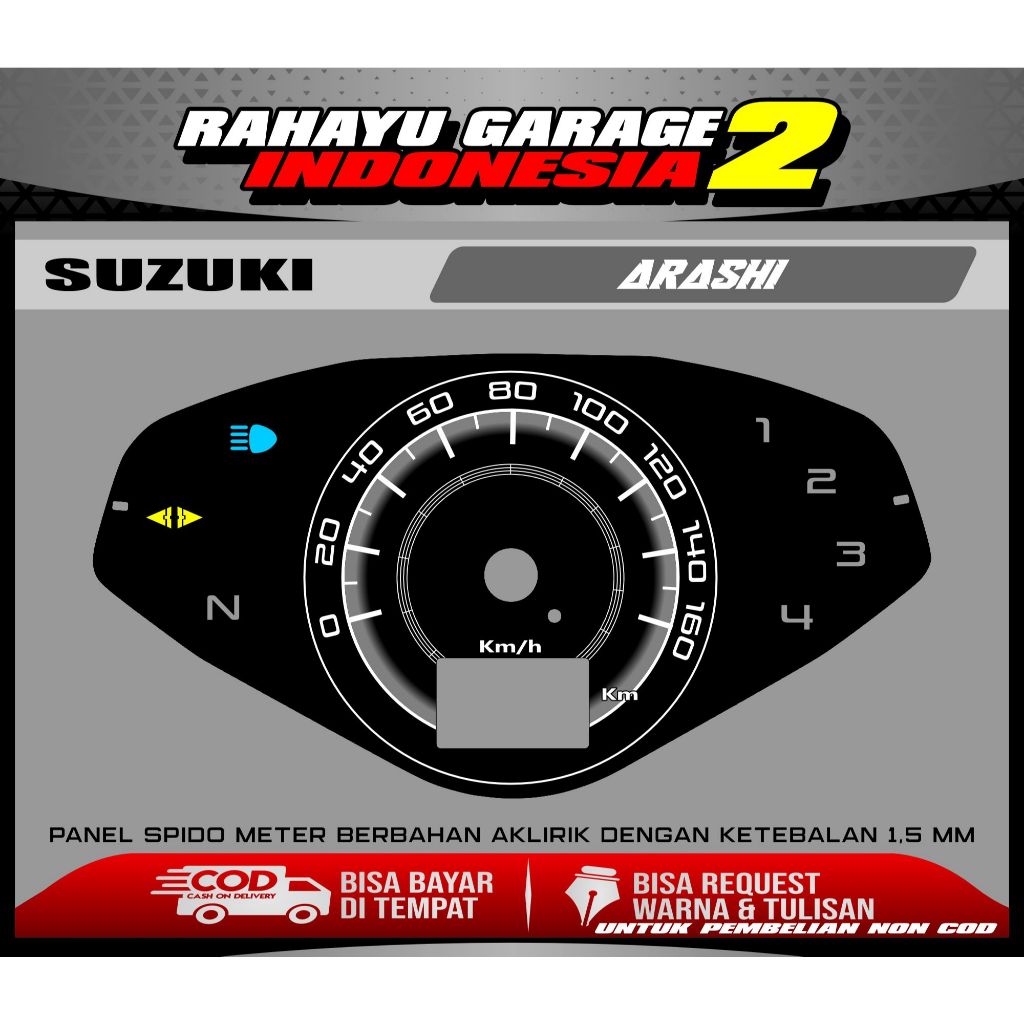 Jual PAPAN SPEEDOMETER CUSTOM SUZUKI ARASHI | Shopee Indonesia