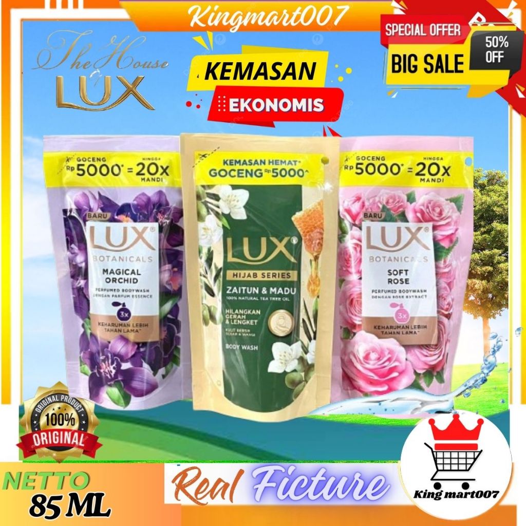 Jual LUX Bodywash kemasan ekonomis reffil 85ml | Shopee Indonesia