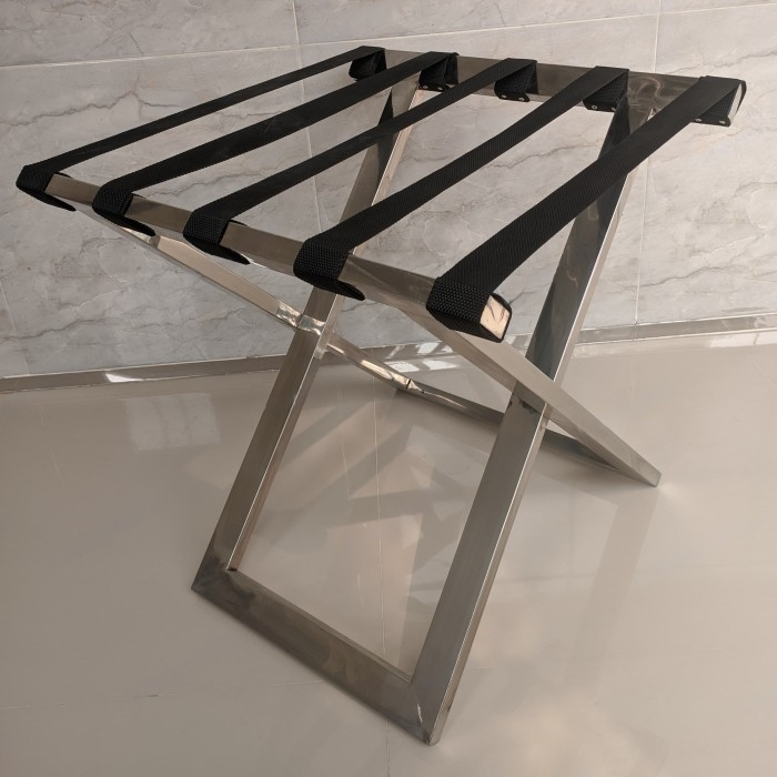 Jual Luggage Rack Hotel Room / Rak Koper Stainless 50x50x50cm | Shopee ...