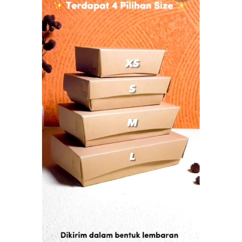 Jual lunch box Dan tray kraft coklat laminasi size S, M, L tebal ...