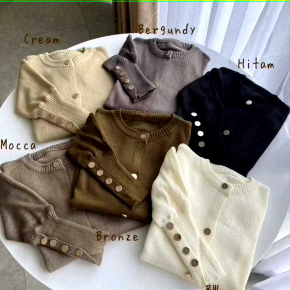 Jual Starla Cardigan Basic Knit/Kardygan Rajut Tangan Kancing | Shopee ...