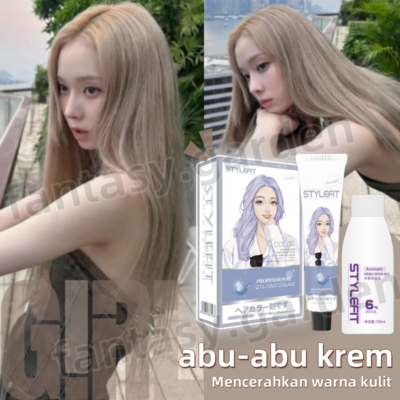 Jual STYLE FIT milk tea ash hair color abu-abu krem Tidak perlu pemutih ...