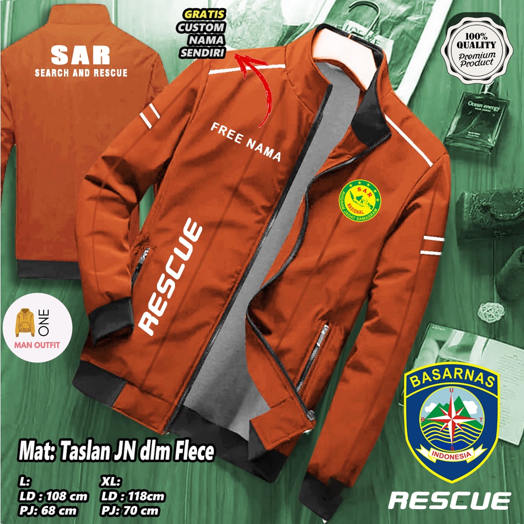 Jual JAKET TIM SAR RESCUE BASARNAS INDONESIA TERBARU BAHAN PARASUT ...