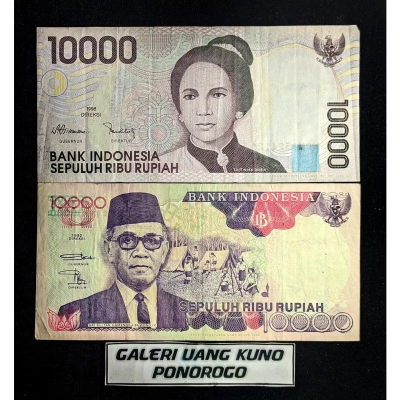 Jual 2 lembar uang kuno 10 ribu rupiah 10000 rupiah tahun 1992 | Shopee ...