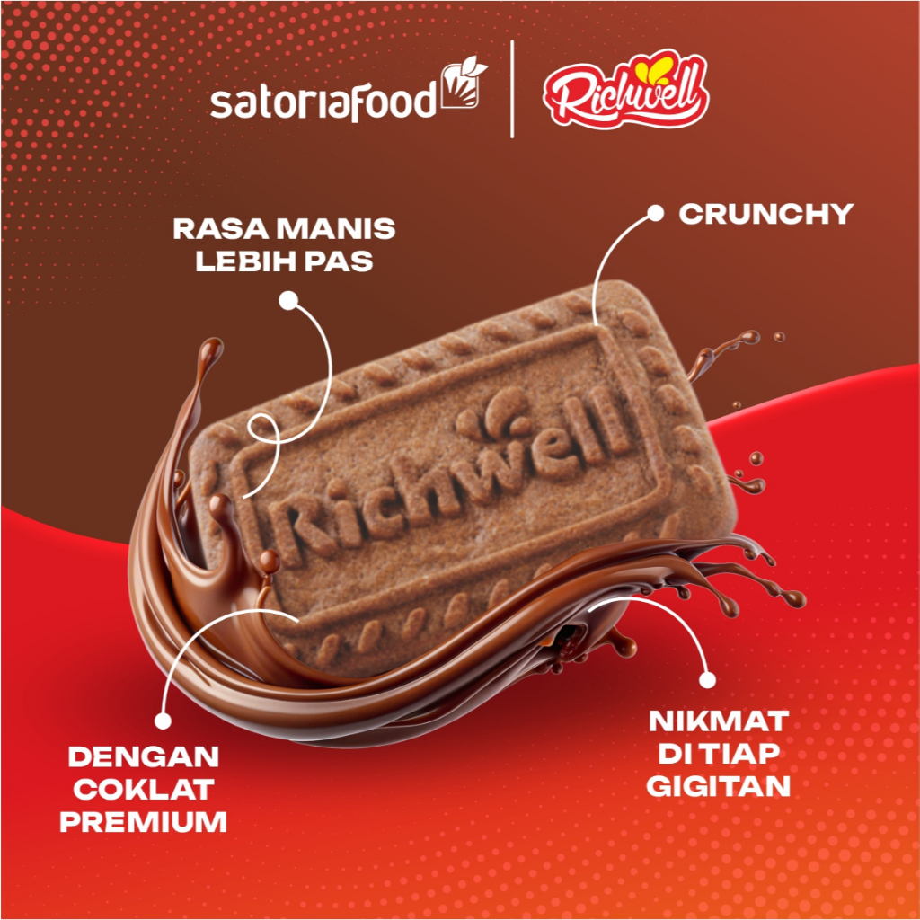 Jual Richwell Cookies Chocolate 160g | Cemilan Snack Biskuit Kukis Coklat | Shopee Indonesia