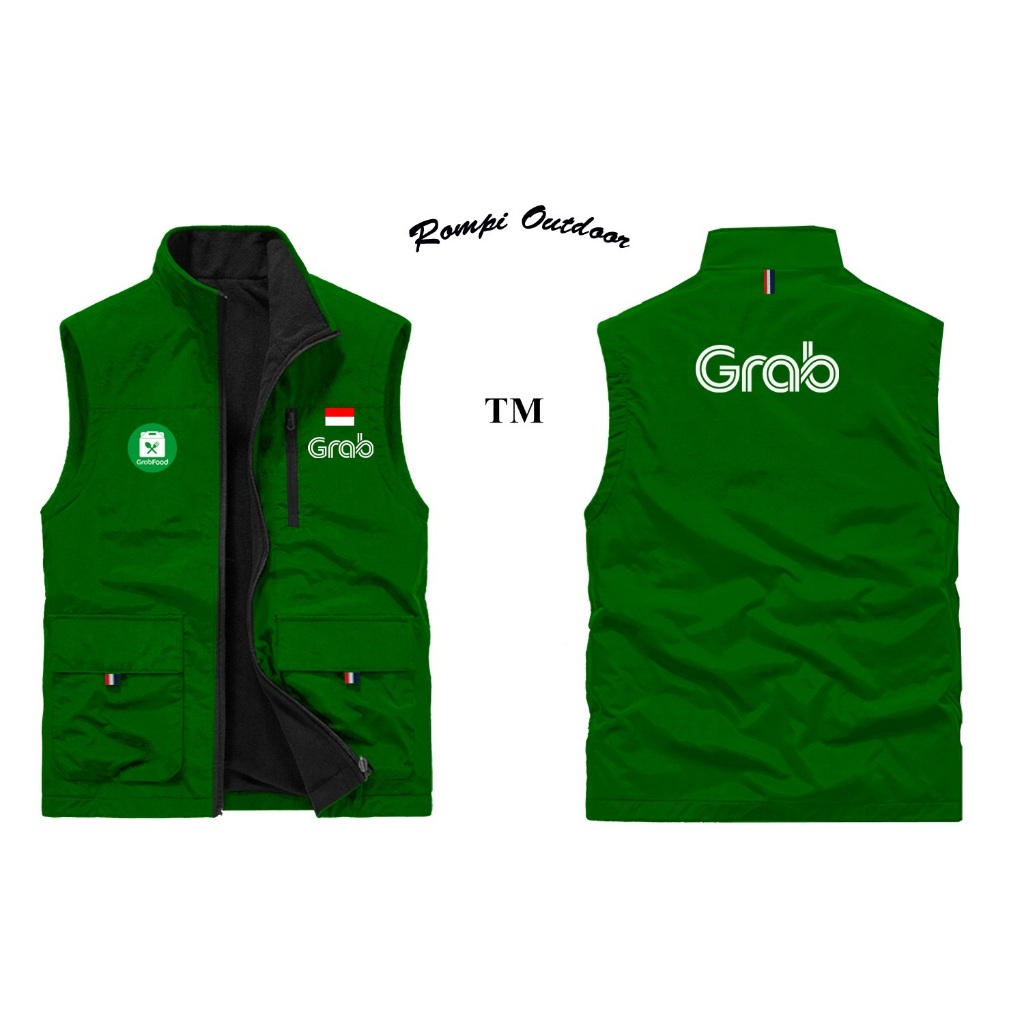 Jual Rompi vest outdoor slimfit grab grabbike grabfood original rompi ...
