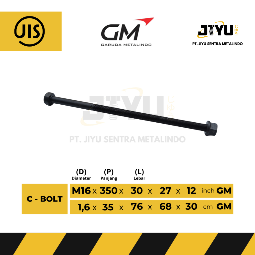 Jual C-BOLT CUCUK PER M16 x 350 x 30 x 27 x 12 GM (6T) | Shopee Indonesia