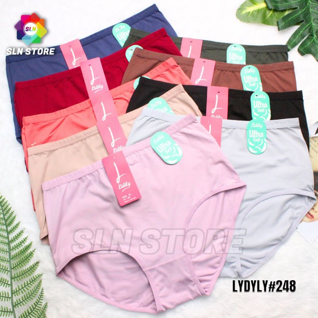 Jual (12PCS) CELANA DALAM WANITA LIDILY HIGH WAIST KATUN LEMBUT TEBAL / CD JUMBO LYDYLY SUPER ...