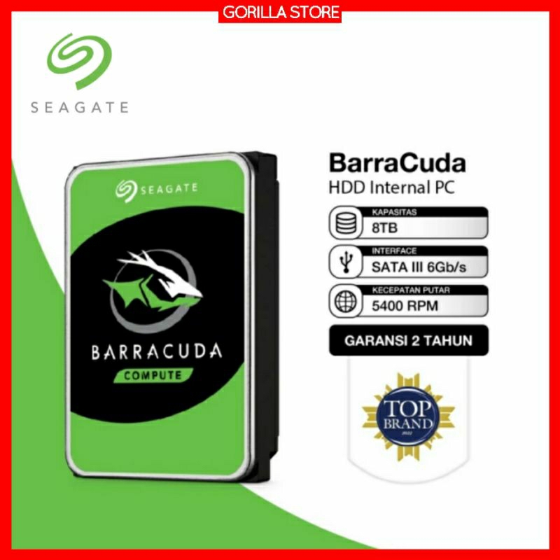 Jual SEAGATE Barracuda HDD/ Hardisk Internal PC 8TB SATA 5400RPM ...