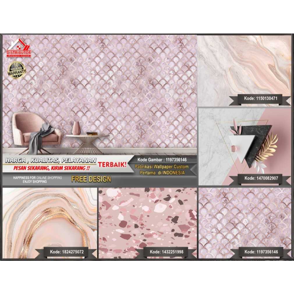 Jual Wallpaper Custom 3D Tema Marmer | Marble Pink | Wallpaper Kamar ...