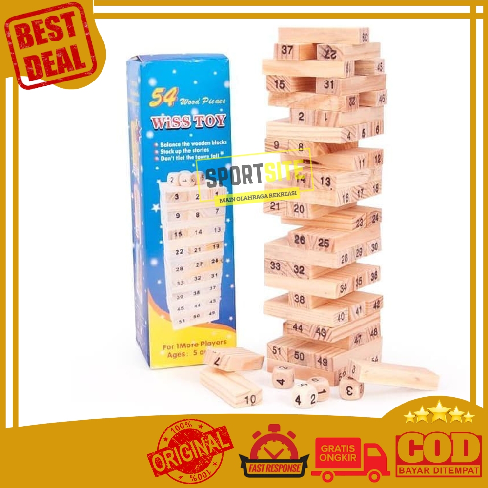 Jual Balok Stacko Kayu Besar Susun Permainan Menara Stacking Tower Kids ...