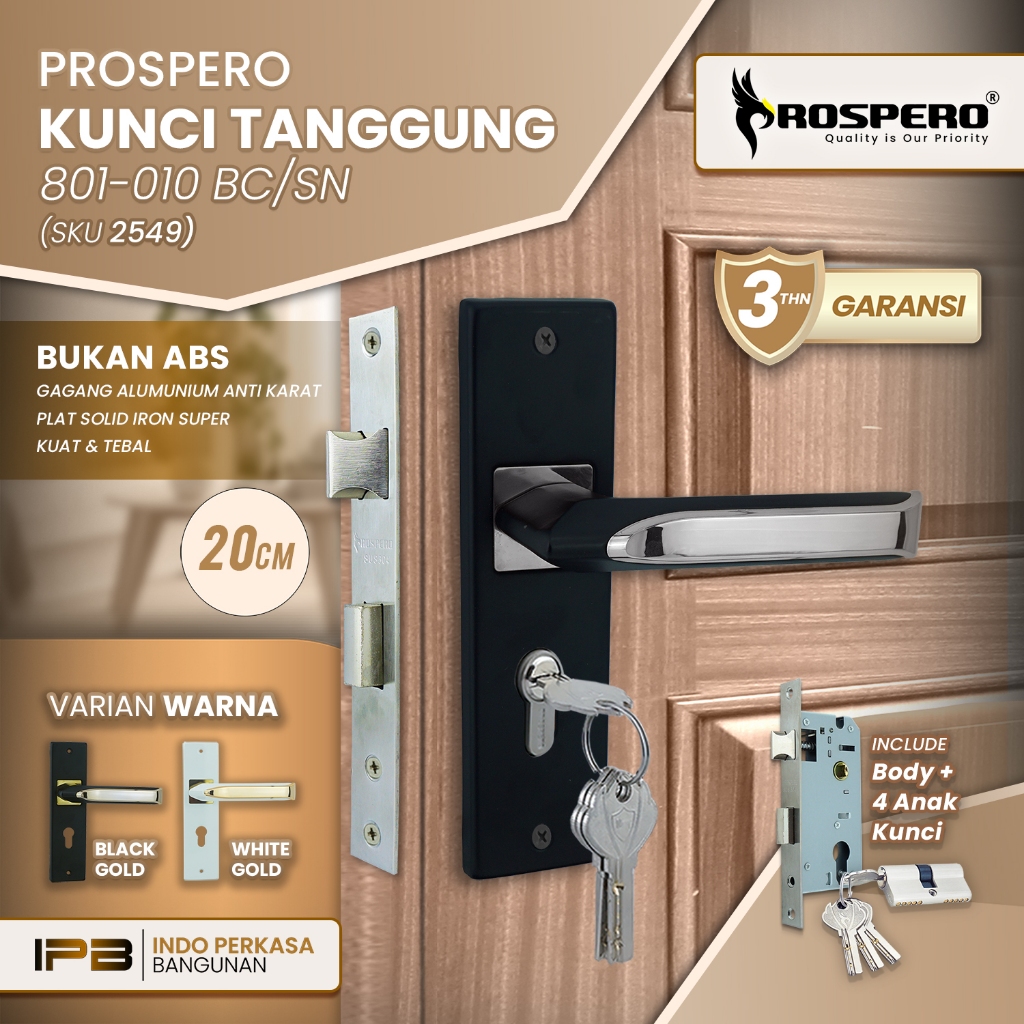 Jual PROSPERO Kunci Pintu Rumah Ukuran Tanggung Premium 20 cm Gagang Handle Minimalis Black 1 ...