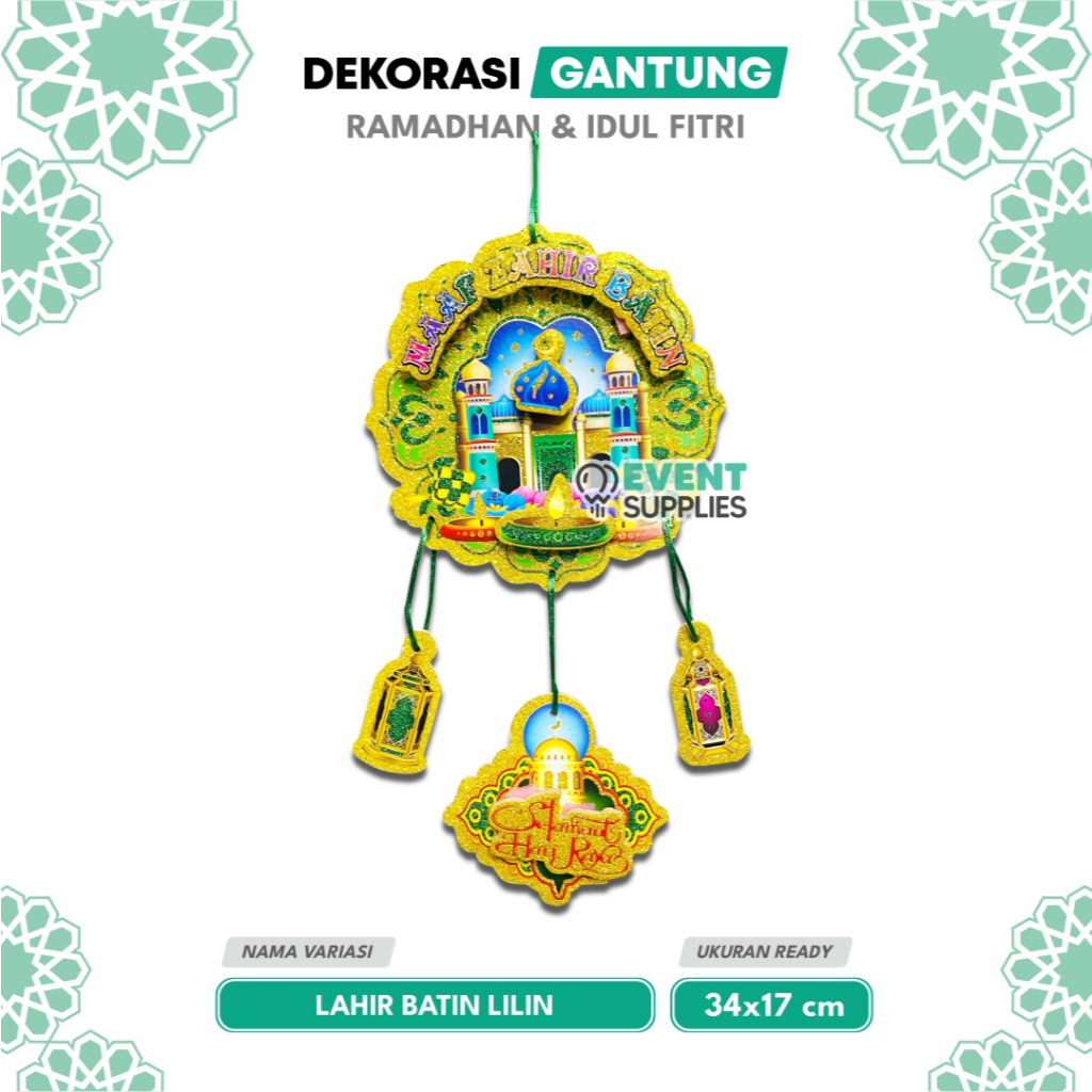 Jual Hiasan Gantung Ramadhan Motif Lahir Batin Lilin Dekorasi Idul ...