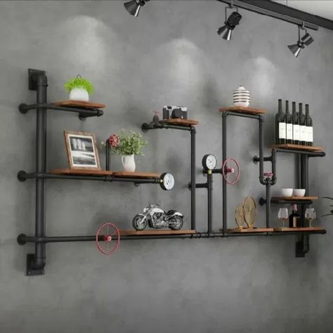 Jual Rak Dinding Tampilan Pipa Air Gaya Retro Rak dekorasi dudukan ...